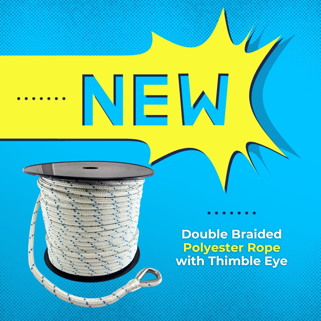 Double Braided Polyester Rope with Thimble Eye | Australia | Chain.com.au