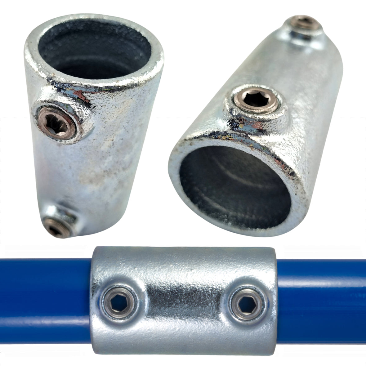 Two Socket Cross for Galvanised Pipe. Interclamp® Code 119. | Chain.com.au