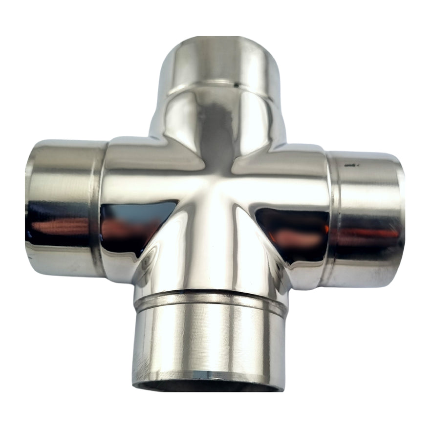 4 Way Cross Stainless Steel Rail Fitting, 25.4mm & 50.8mm. Australia ...