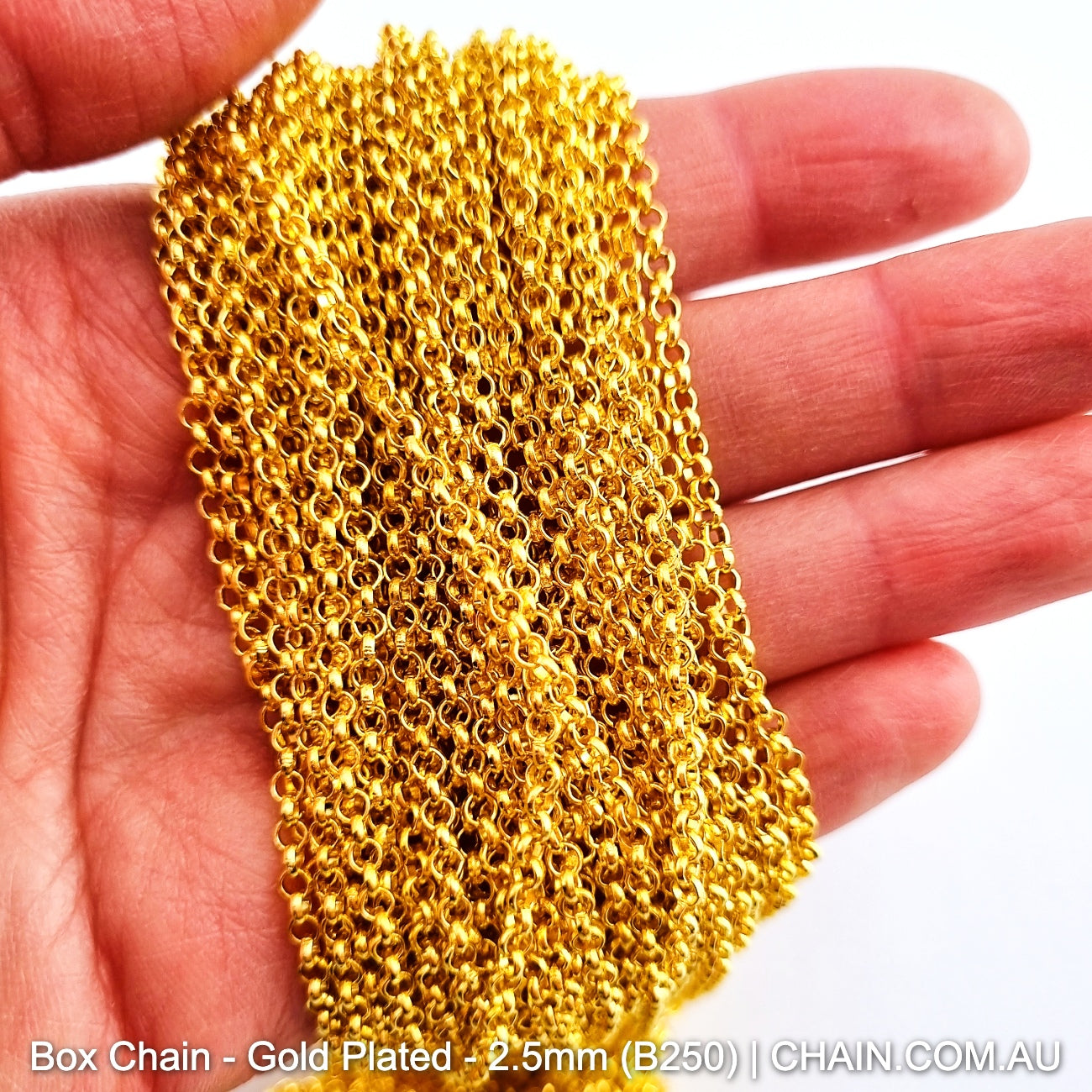 Box Jewellery Chain - Gold Plated. Various Sizes. Australia Shipping ...