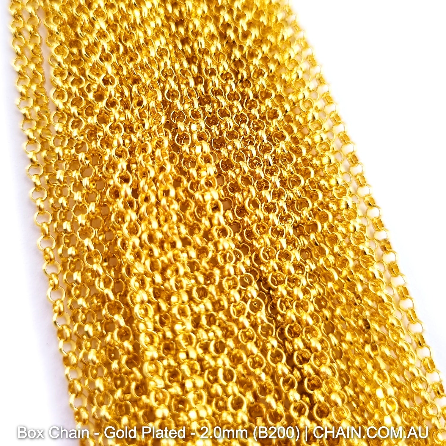 Box Jewellery Chain - Gold Plated. Various Sizes. Australia Shipping ...