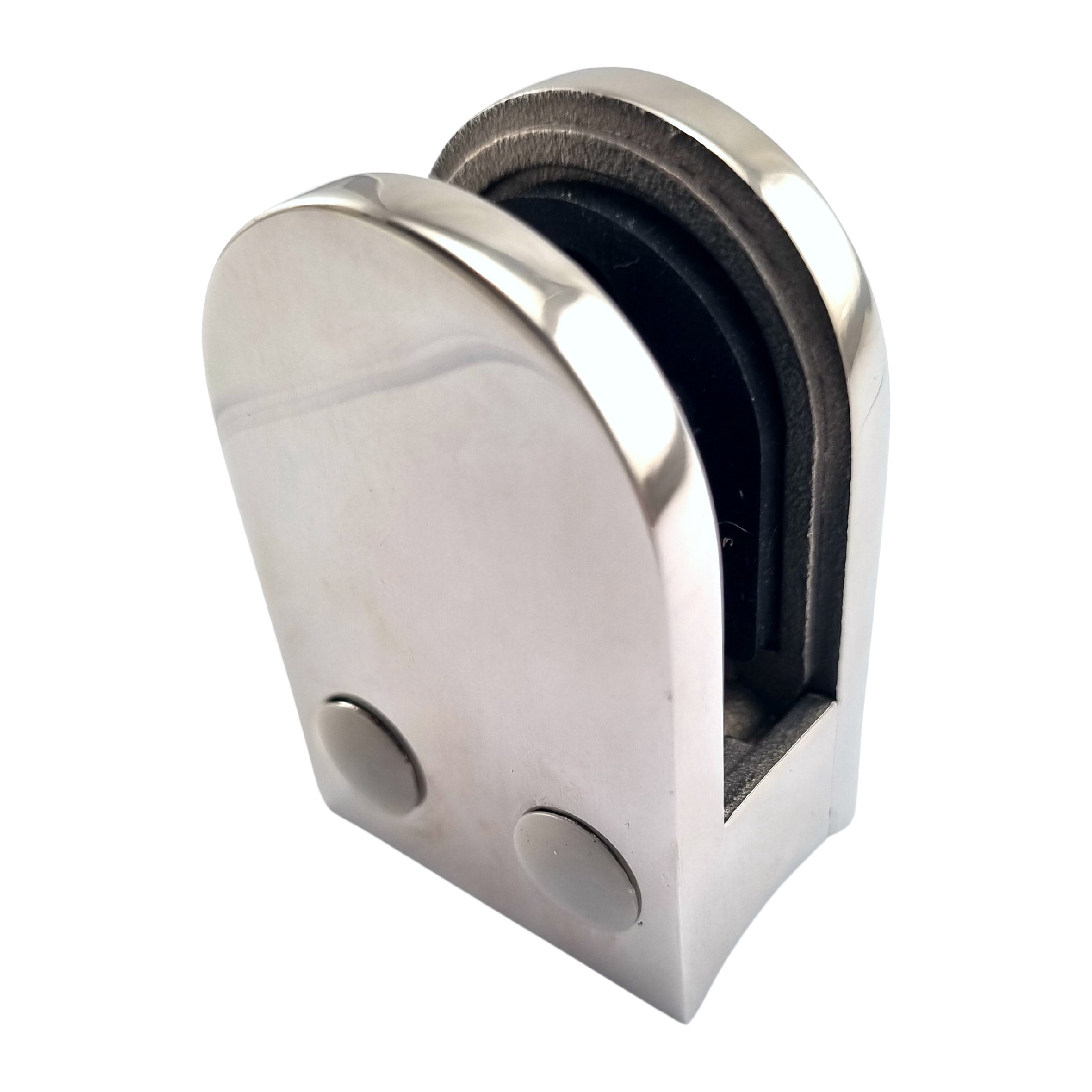 Medium D Glass Clamp - Stainless Steel - Balustrade Fittings | Chain.com.au