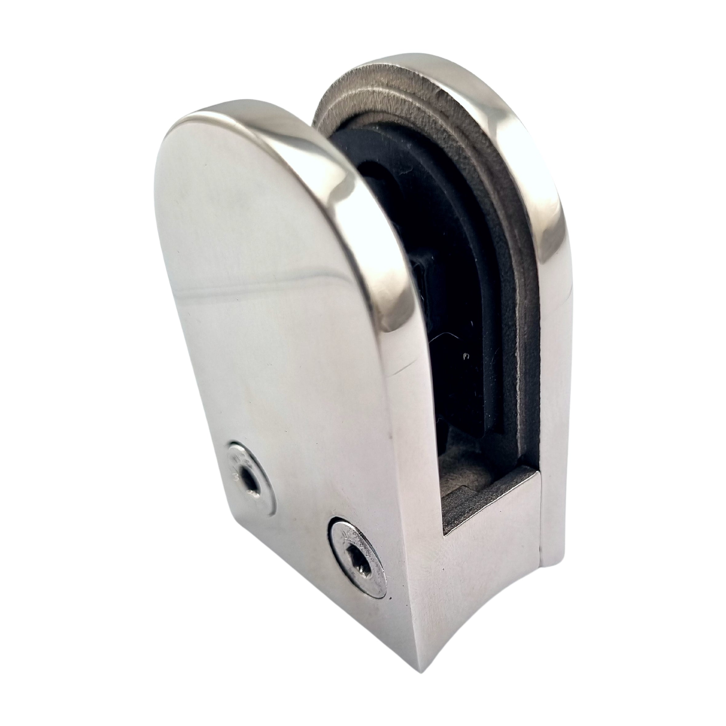 Medium D Glass Clamp - Stainless Steel - Balustrade Fittings | Chain.com.au