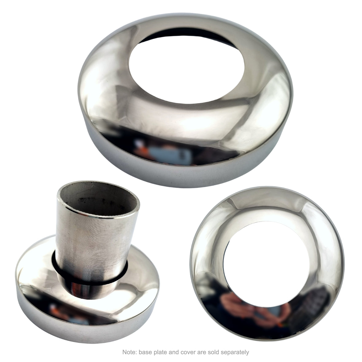 Rail Fittings - Stainless Steel - Round Base Plate Cover. Australia ...