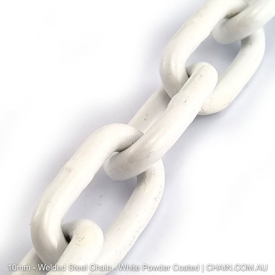 White Powder Coated Welded Steel Chain. Many Sizes. Australia | Chain ...