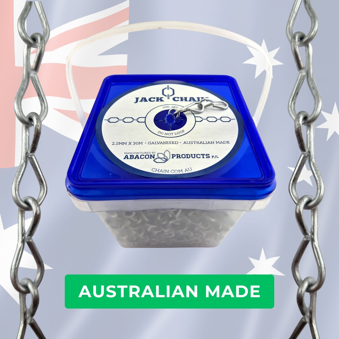 2.5mm Single Jack Chain, Galvanised x 30m. Australian Made | Chain.com.au