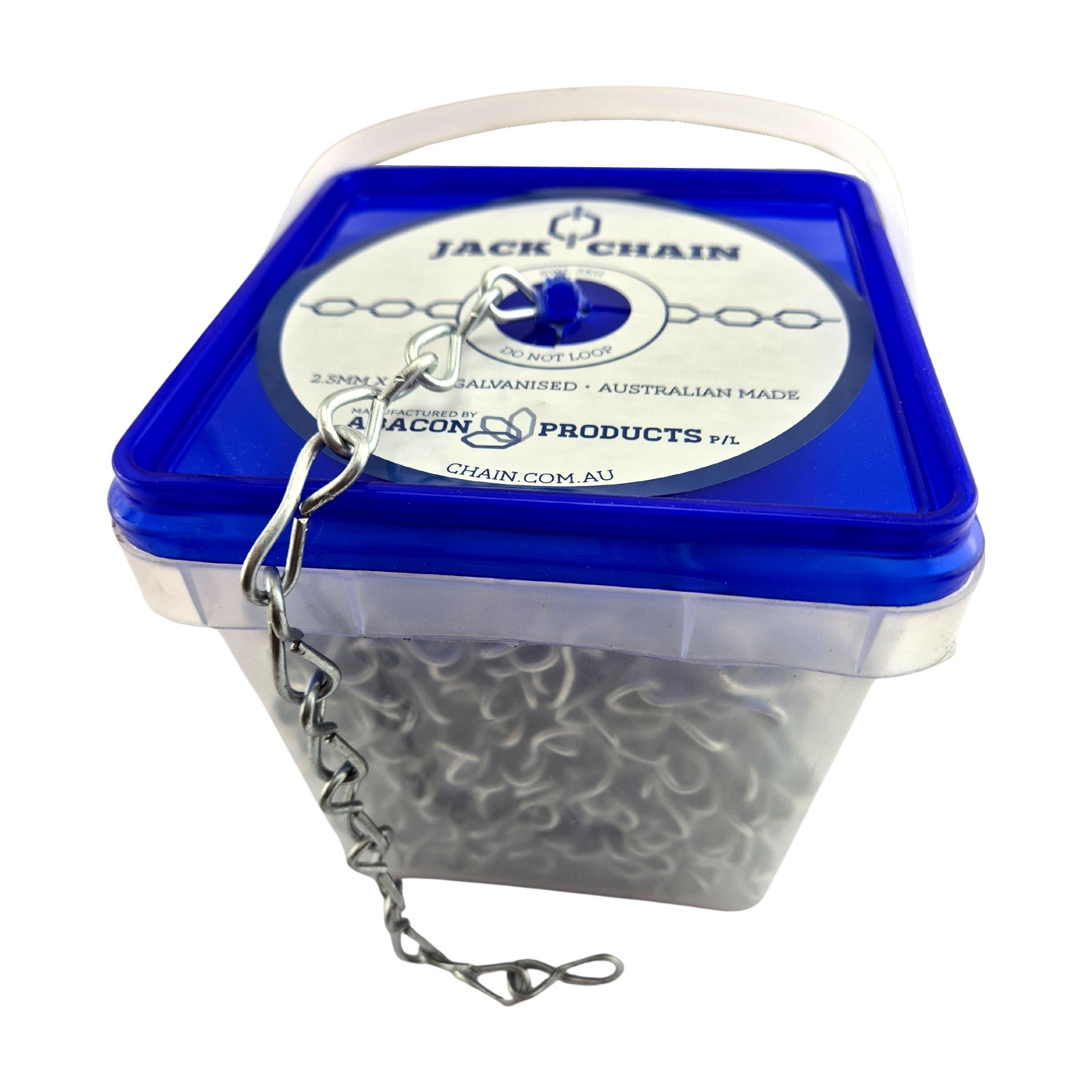 2.5mm Single Jack Chain, Galvanised x 30m. Australian Made | Chain.com.au