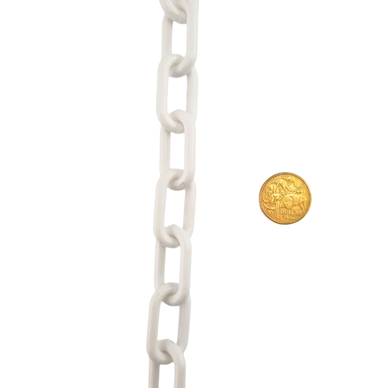6mm White Plastic Chain x 40-metre Reel. Australia. | Chain.com.au