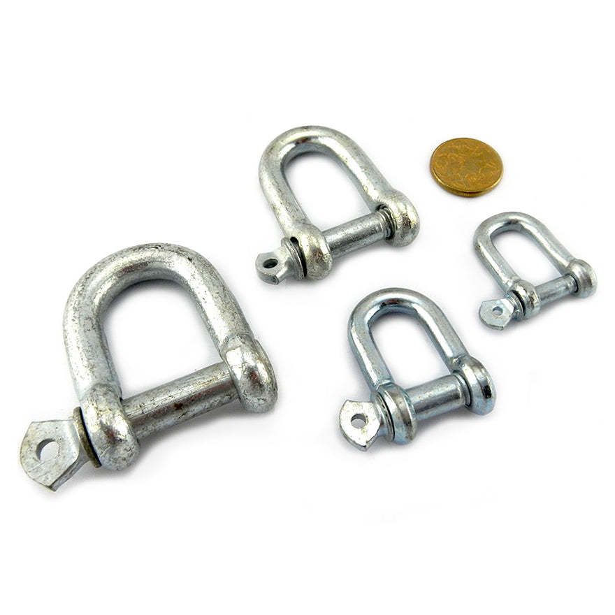 12mm D Shackle, Galvanised, Zinc Coated. Untested. Australia. | Chain ...