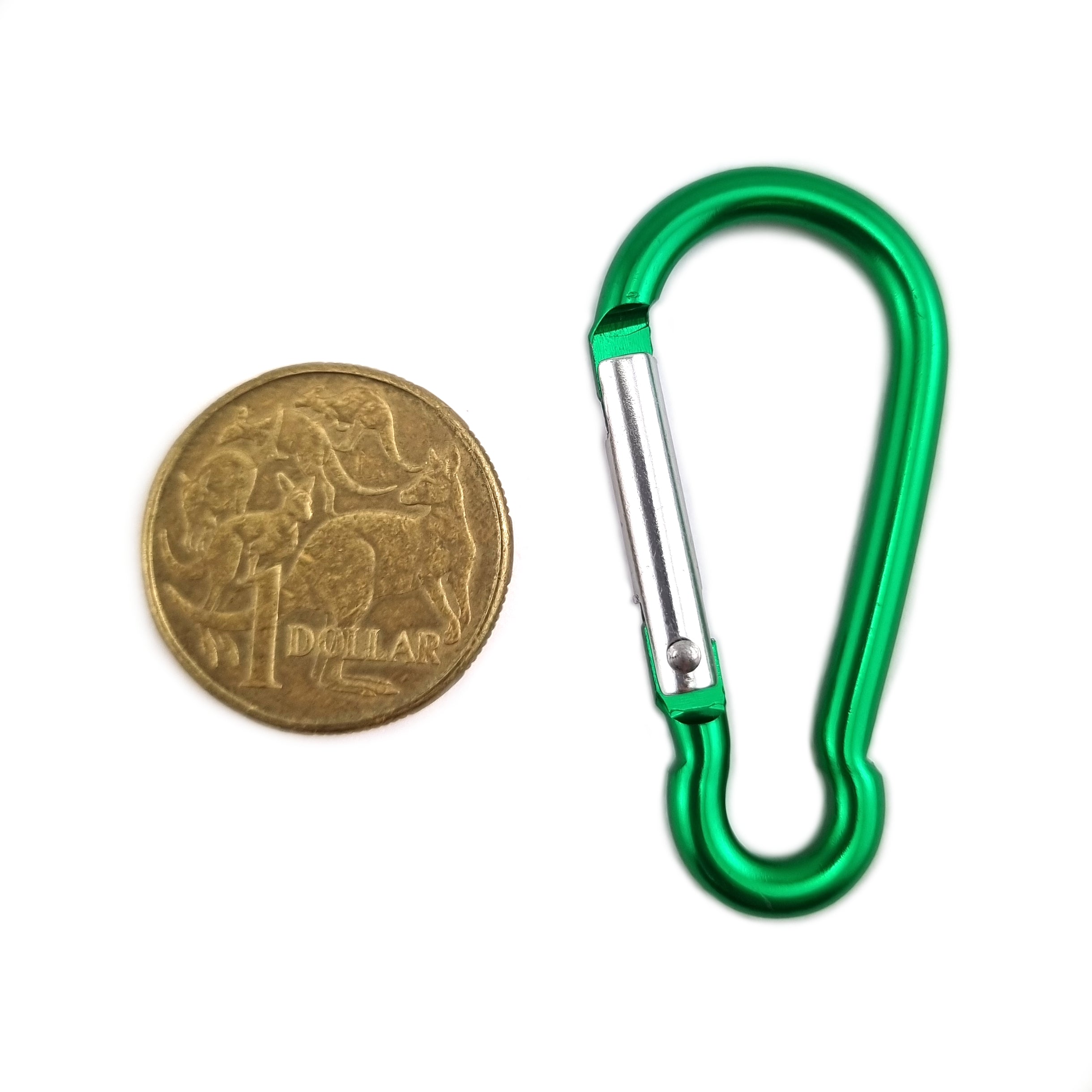 4mm Green Aluminium Snap Hooks. Sizes 4mm, 5mm, 6mm, 8mm | Chain.com.au