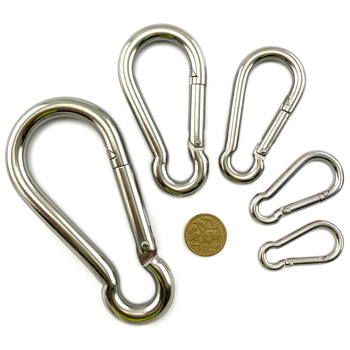 6mm Snap Hook in Stainless Steel. Snap Hooks, Australia | Chain.com.au
