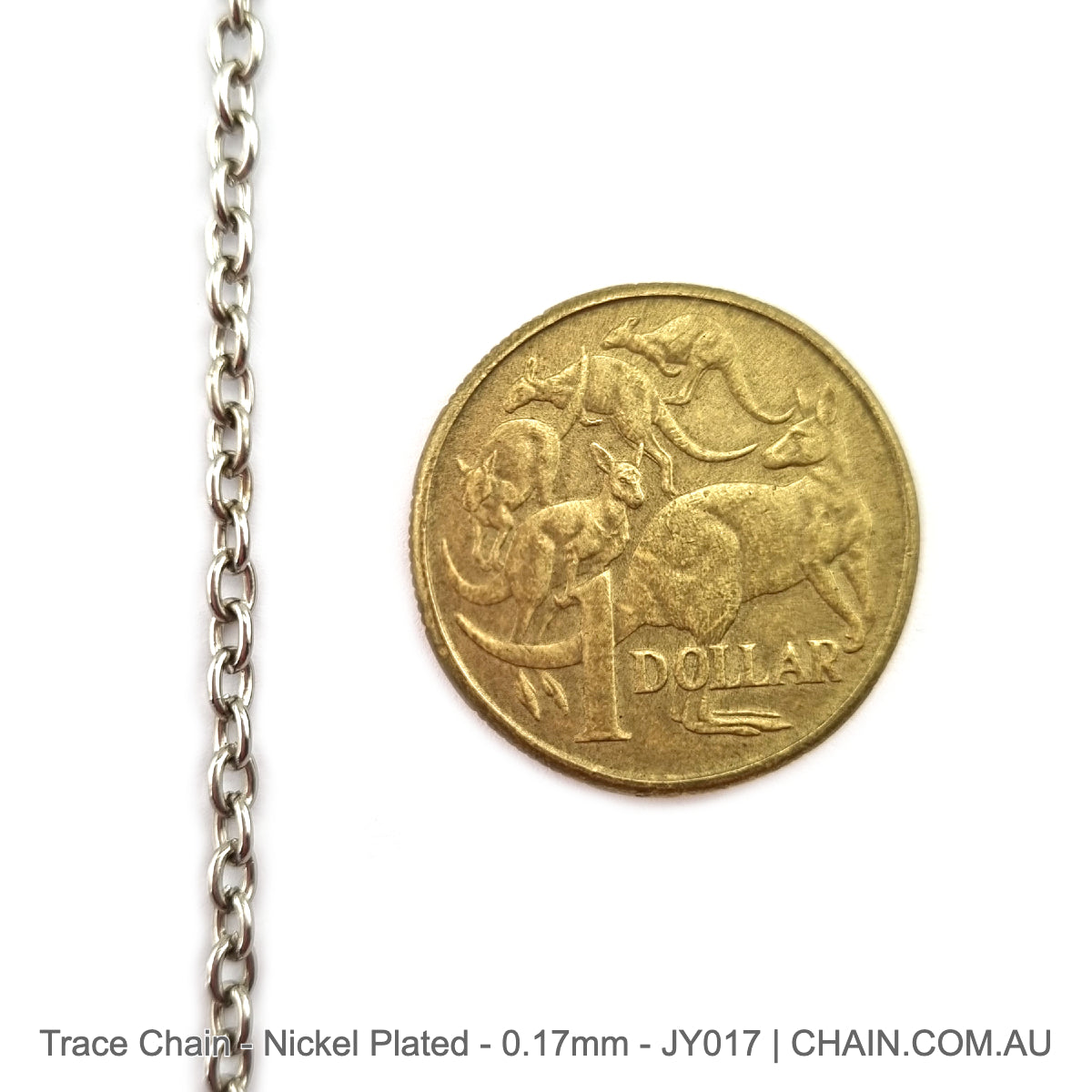 Nickel-Plated Trace Jewellery Chain. Size 0.17mm x 25-metres | Chain.com.au