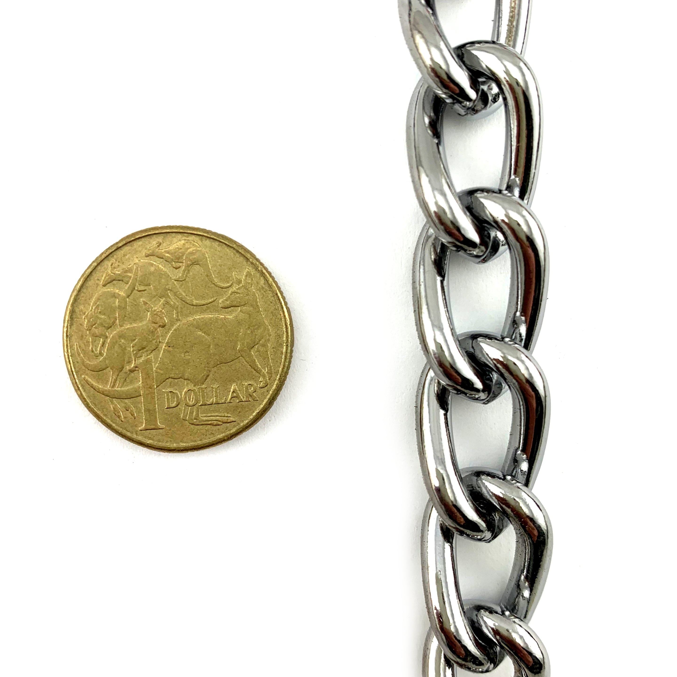 3.9mm Chrome Curb Chain. By the metre. Decorative Chain Australia ...