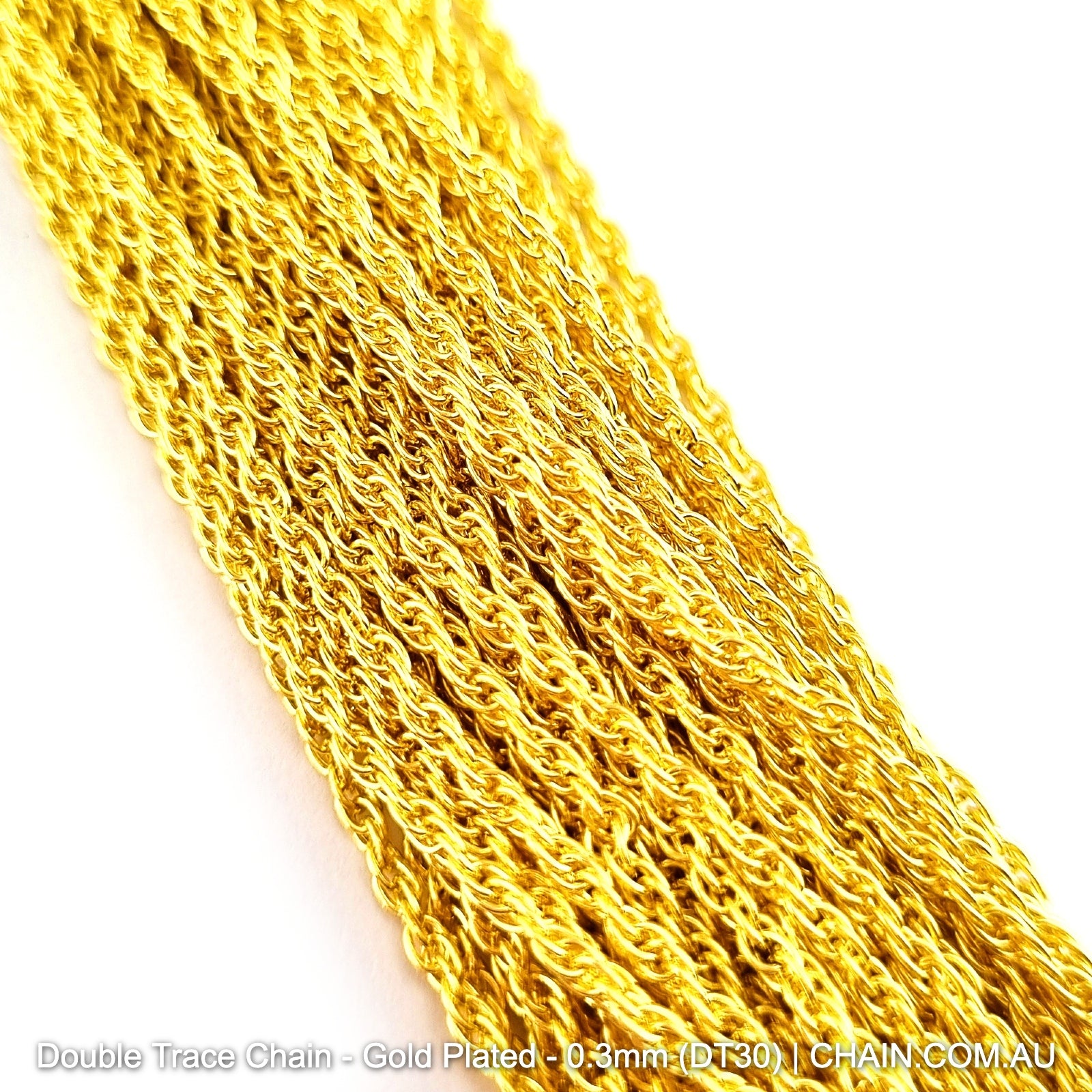 Double Trace Chain - Gold Plated x 25m. Jewellery Chain Australia ...