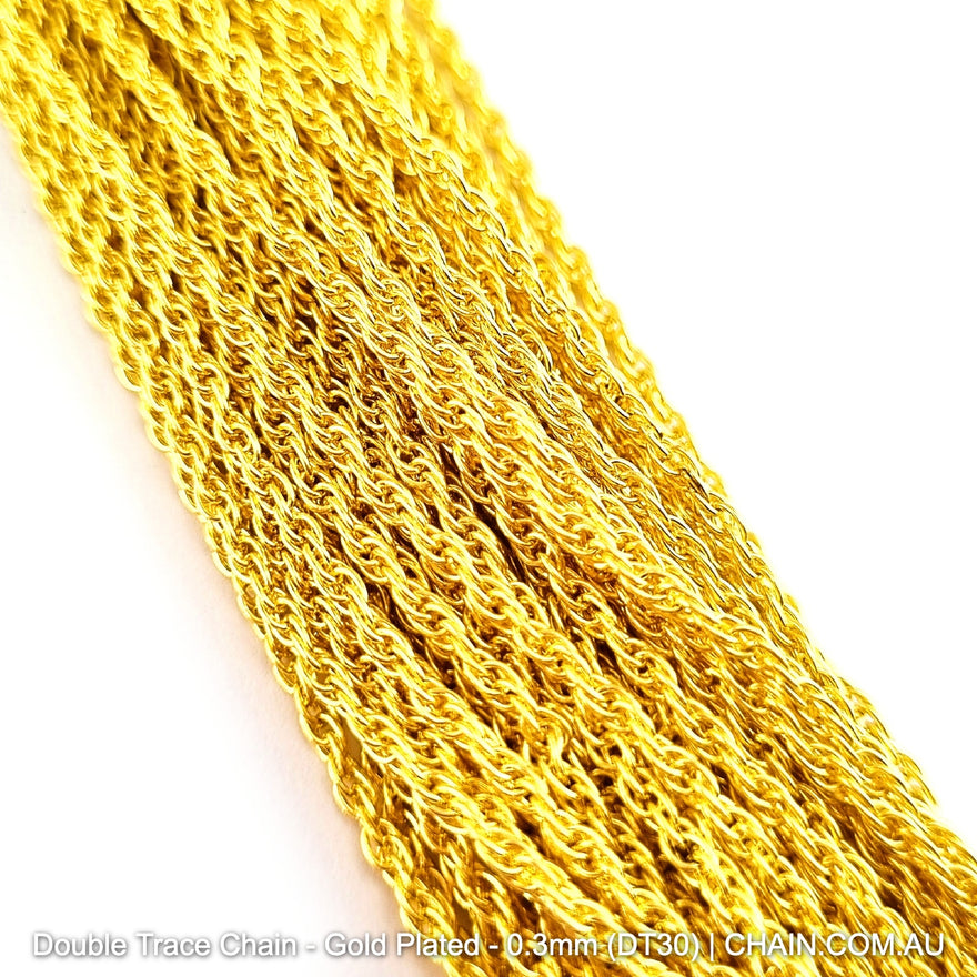 Double Trace Chain - Gold Plated x 25m. Jewellery Chain Australia ...