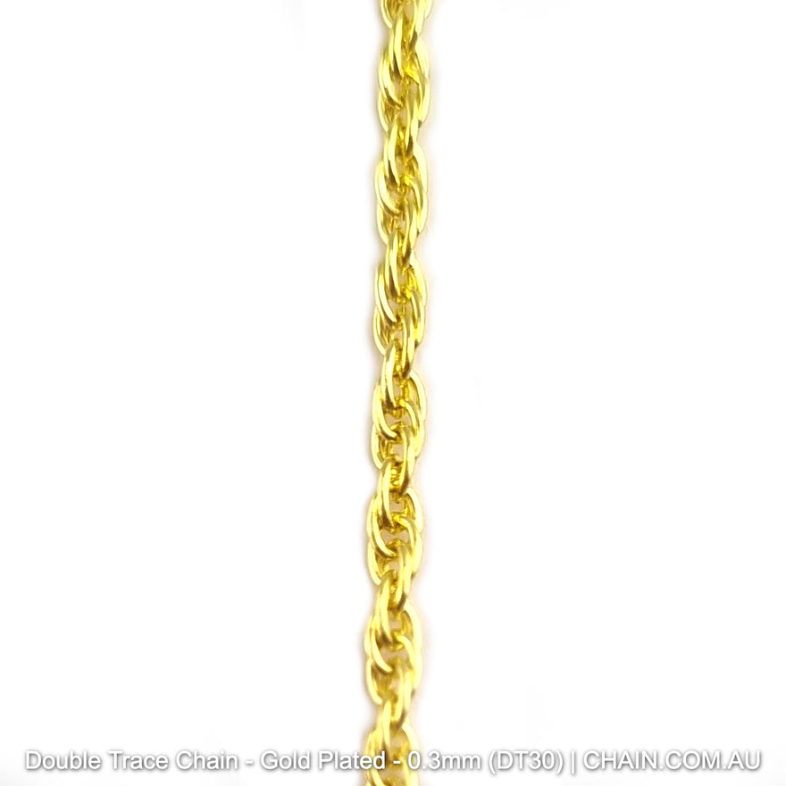 Double Trace Chain - Gold Plated x 25m. Jewellery Chain Australia ...