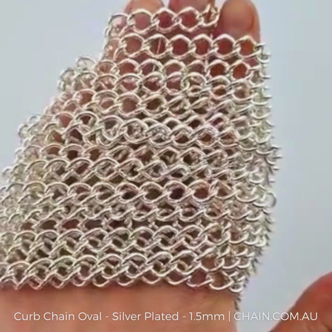 Curb Chain Oval Silver Plated x 25m. Jewellery Chain. Australia | Chain ...