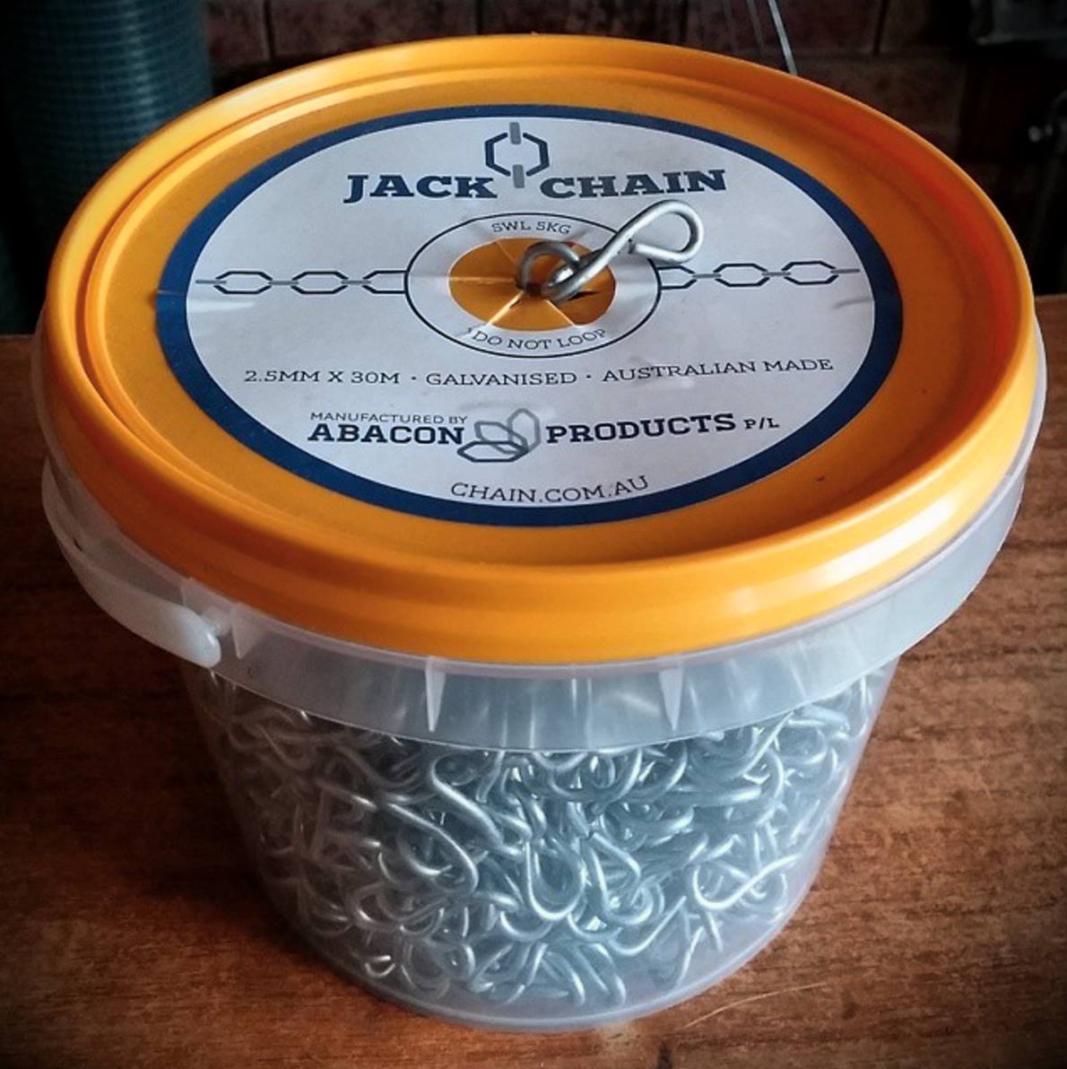 2.5mm Single Jack Chain, Galvanised x 30m. Australian Made | Chain.com.au