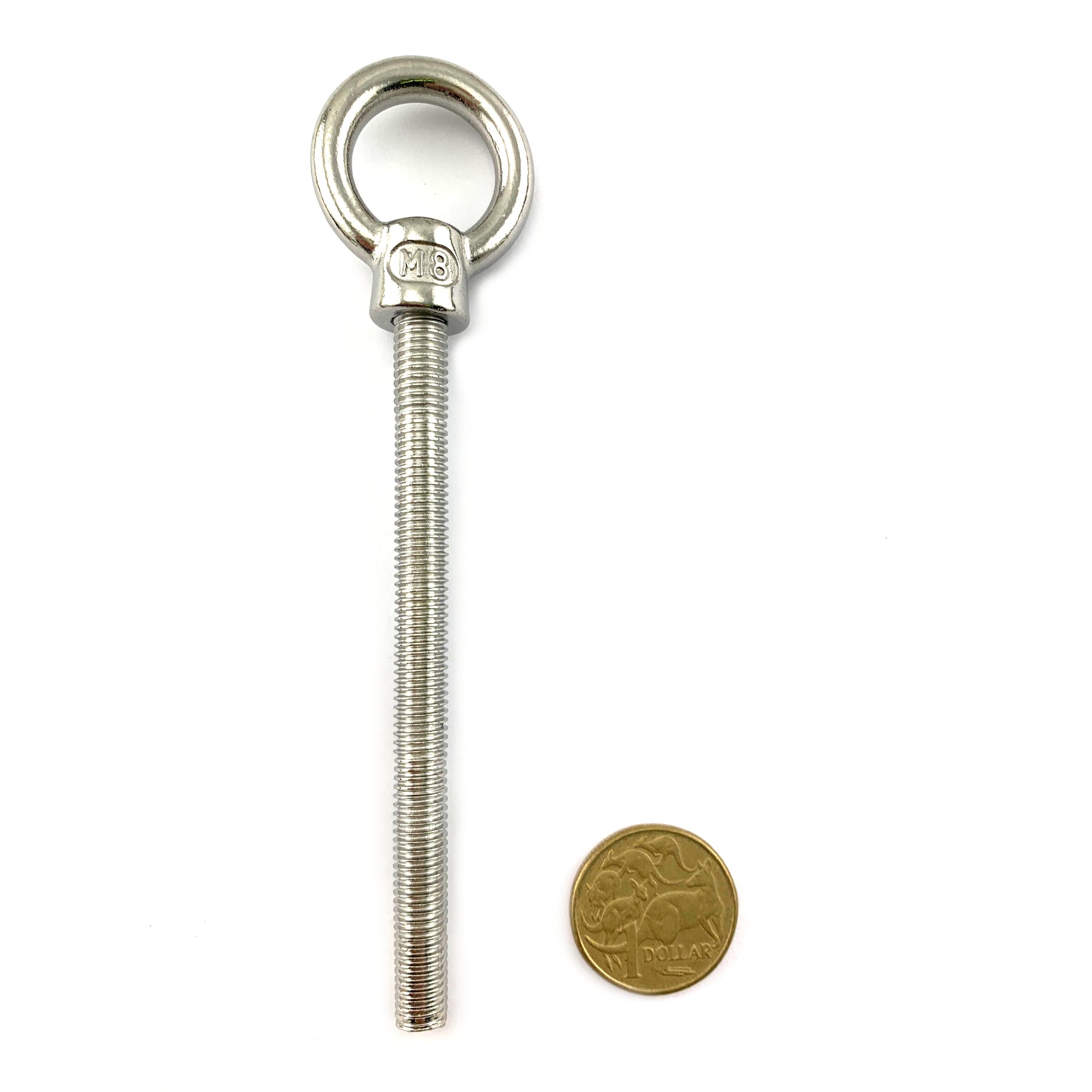 Lifting Eye Bolt, Stainless Steel, Size 8mm x 100mm Thread. Australia ...