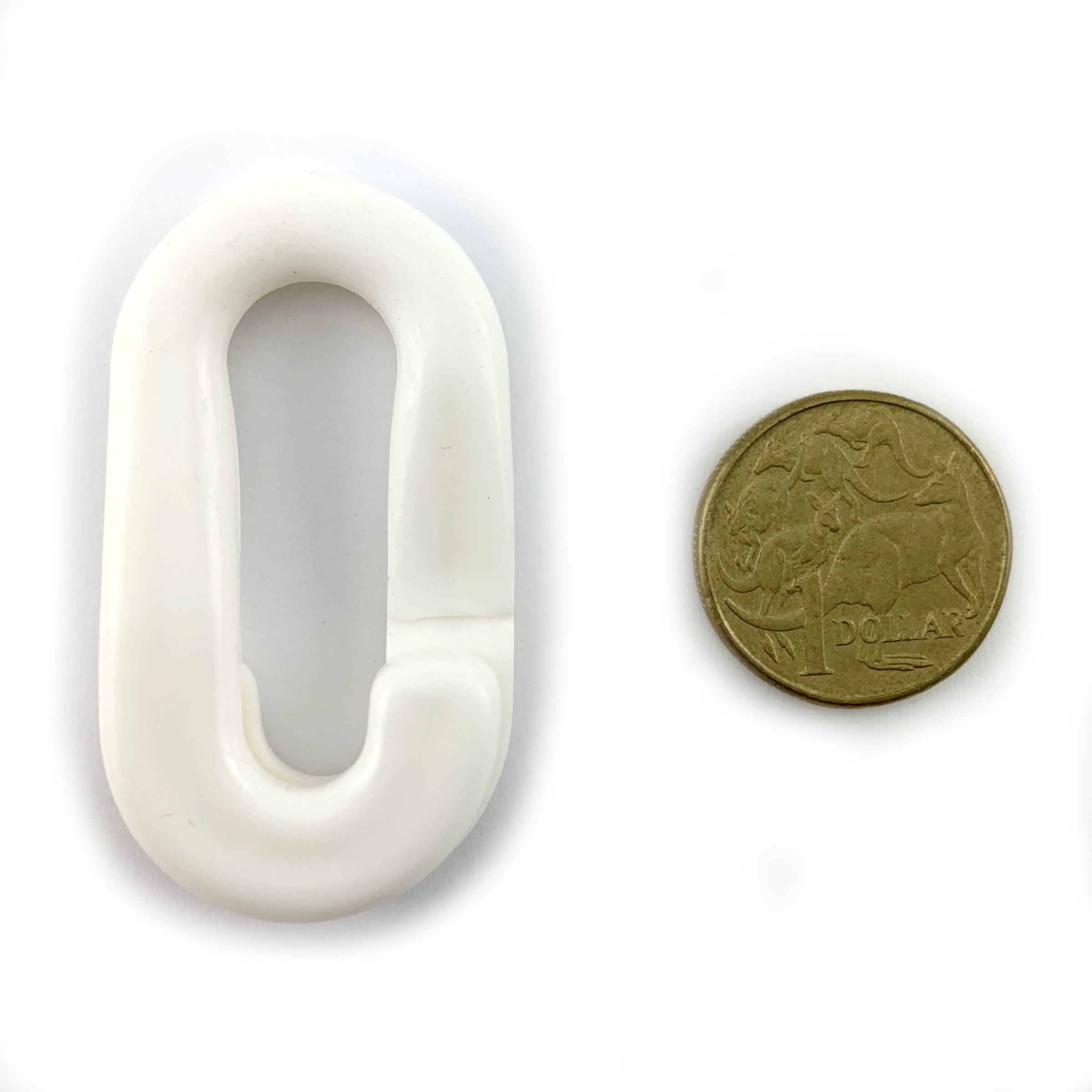 8mm White Plastic Chain Connecting Links. Australia. | Chain.com.au
