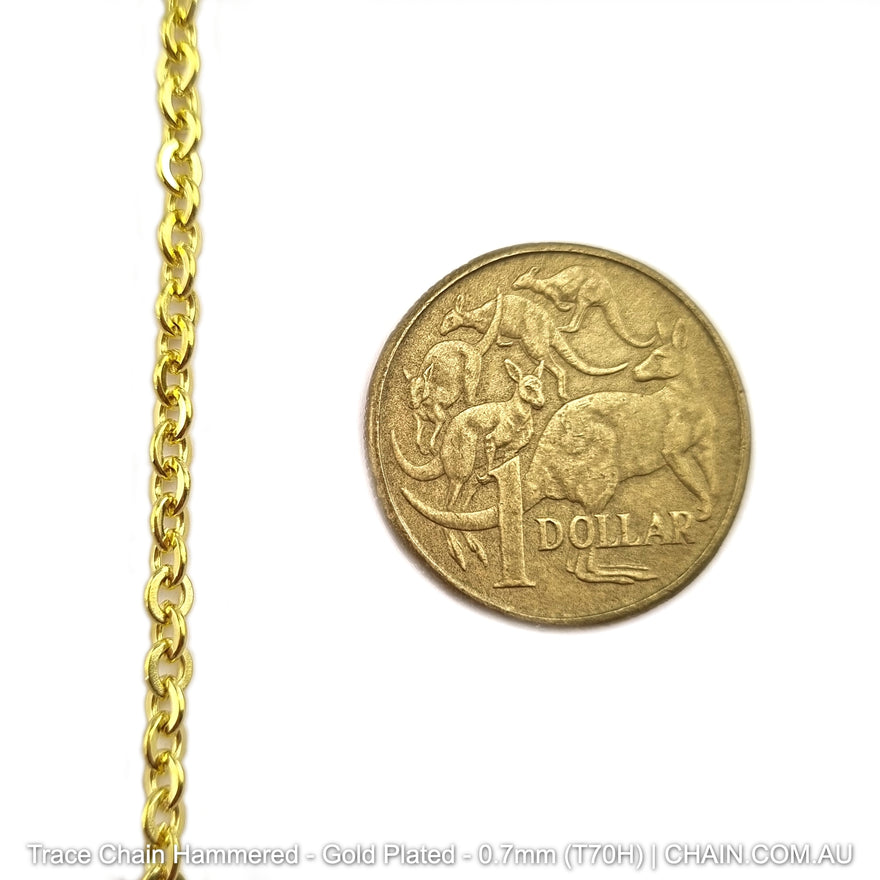Trace Chain Hammered Gold Plated x 25m. Australia Wide Shipping | Chain ...